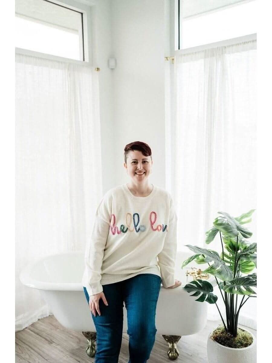 Curvy Hello Love Pullover Sweater
